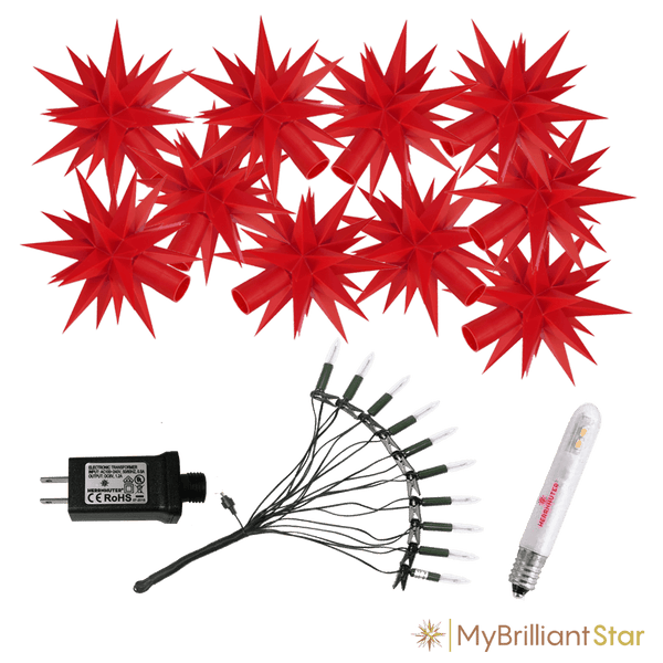 Attention: LEDs are only usable with LED star chains (transformer 6V/1 ...